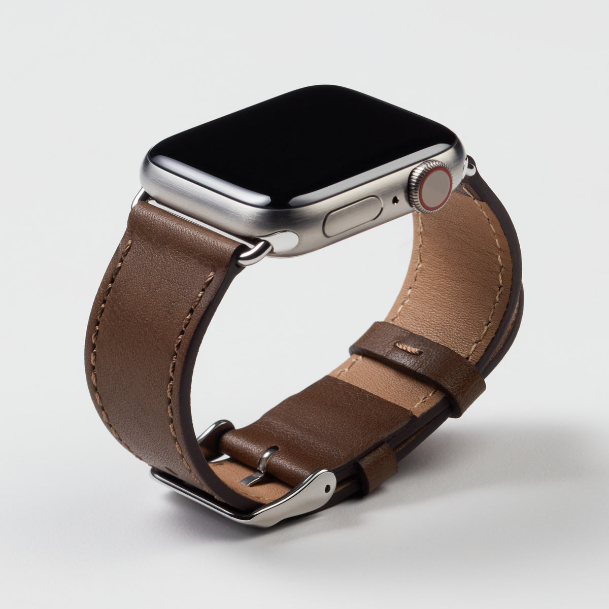 Pin & Buckle | Full-Grain Leather Apple Watch Band - Mocha Brown
