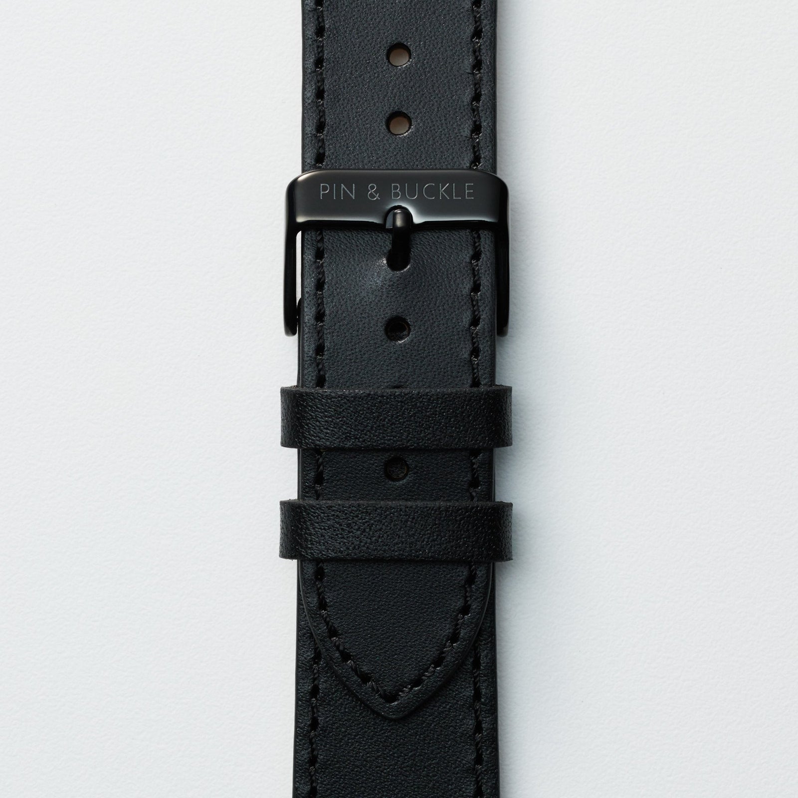 Pin & Buckle | Full-Grain Leather Apple Watch Band - Nero Black