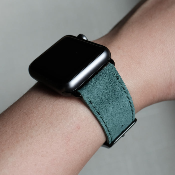 Pin & Buckle | Velour Suede Apple Watch Band - Pine